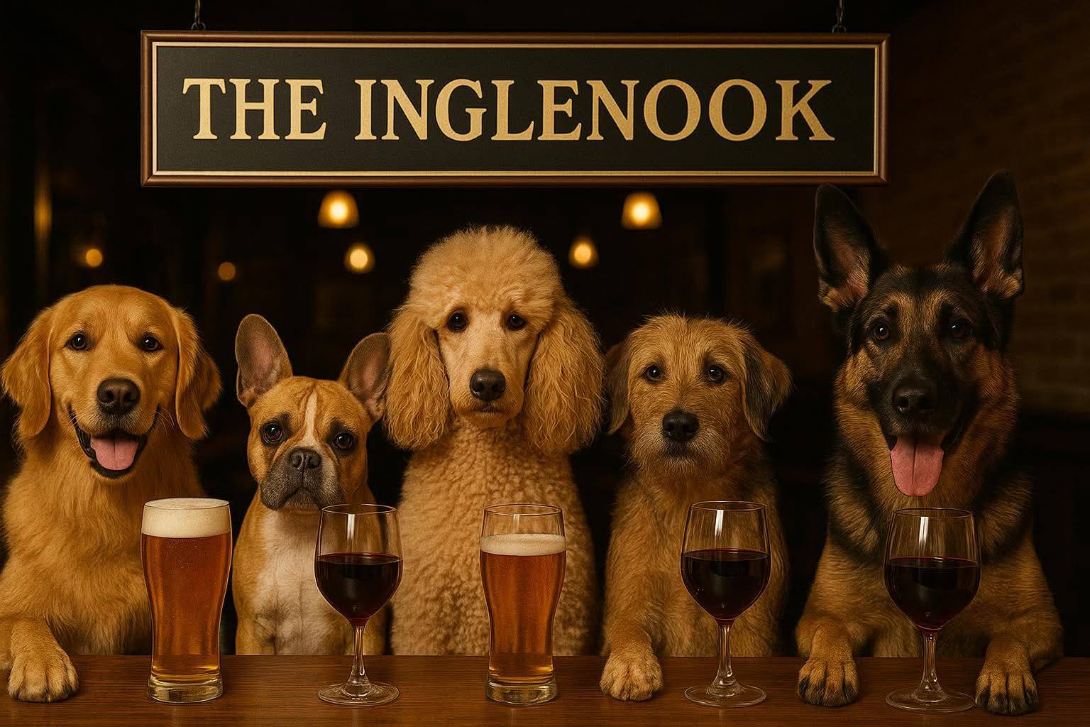 We welcome dogs here at The Inglenook